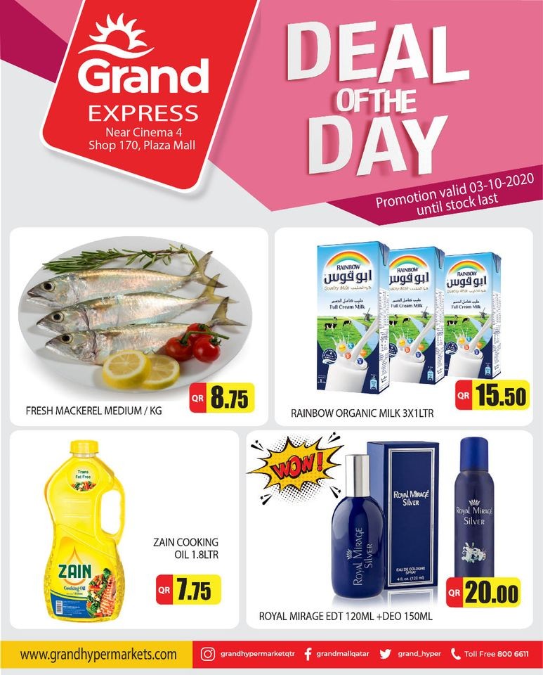 Grand Express Plaza Mall Deal Of The Day 03 October 2020