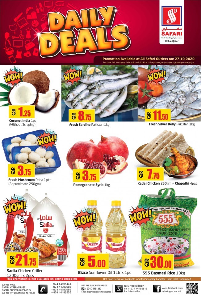 Safari Hypermarket Daily Deals 27 October 2020